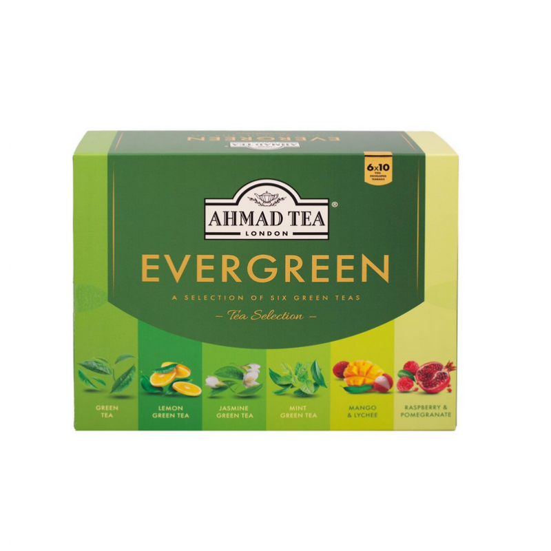 Green tea set AHMAD EVERGREEN SELECTION 60 bags x 2g | Eurobiuras